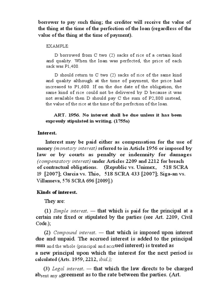 Interest.: (Compensatory Interest) Under Articles 2209 and 2212 For ...
