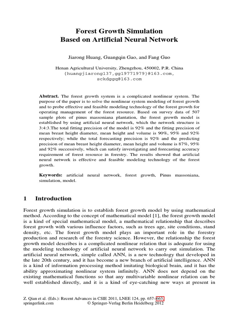 Forest Growth Simulation Based On Artificial Neural Network | PDF ...