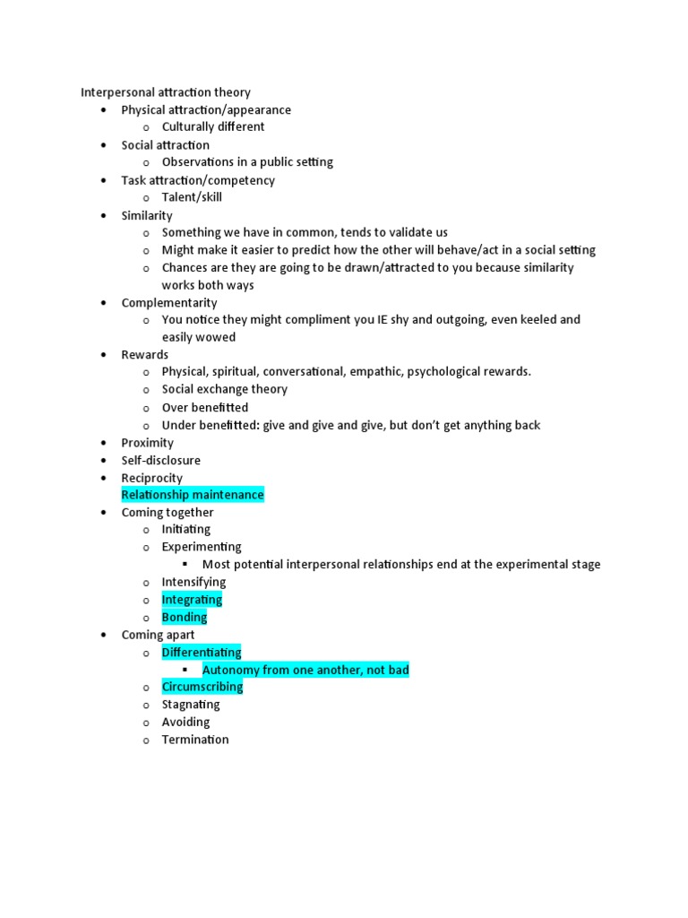 Interpersonal Attraction Theory | PDF | Interpersonal Relationships | Interpersonal Attraction