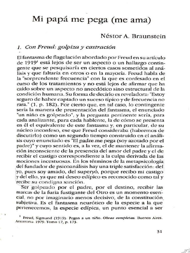 Braunstein - Mi Papá Me Pega, Mi Papá Me Ama | PDF