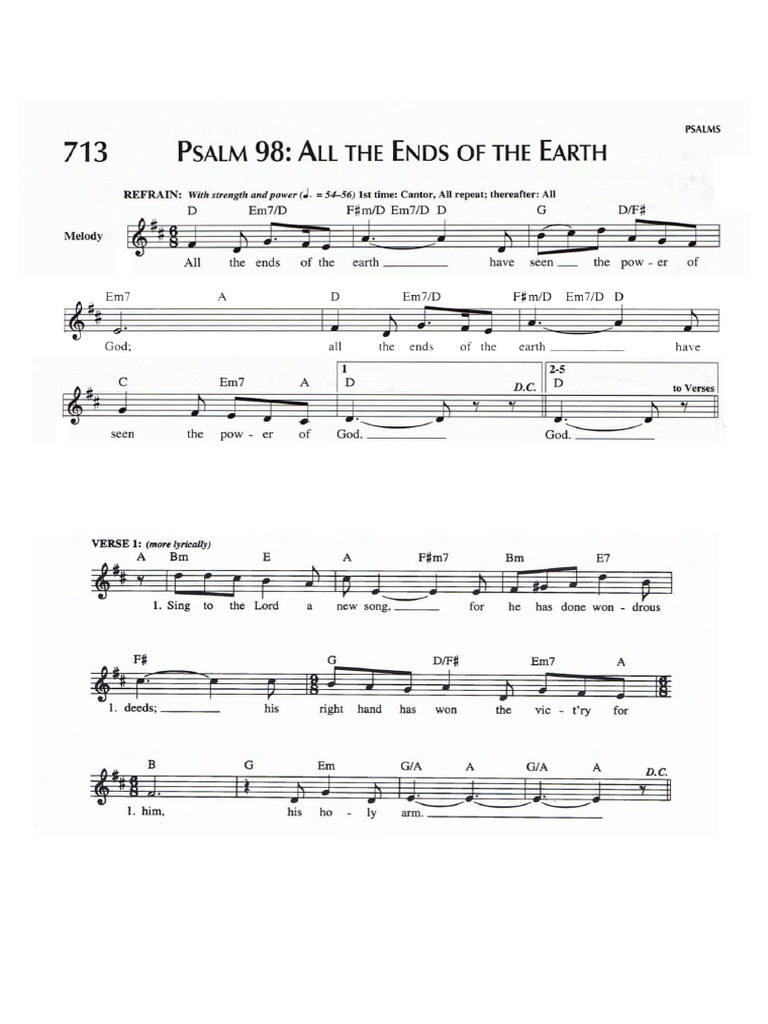 All The Ends of The Earth - Psalm 98 | PDF