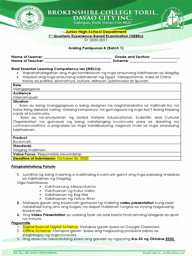 2nd Quarter MELCS AP8.1 | PDF