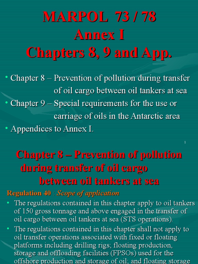 MARPOL 73 78 (CH 8 9 N App) | PDF | Oil Tanker | Water Transport
