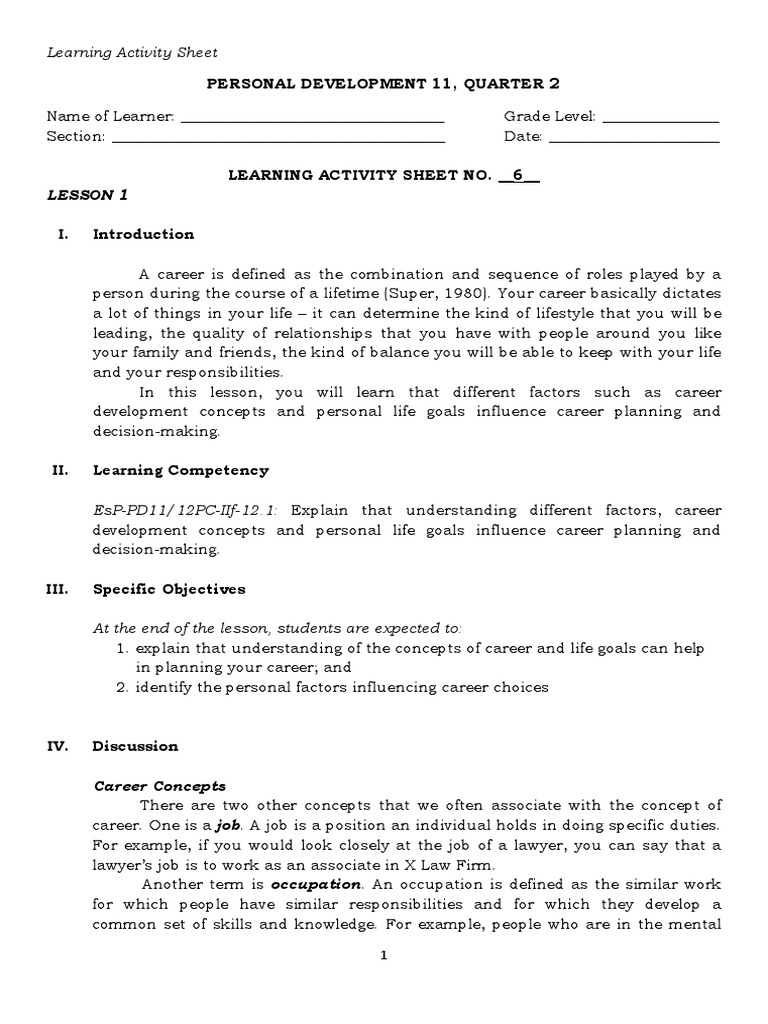 PERDEV Week 6 PERDEV LAS | PDF | Self Concept | Gender Studies