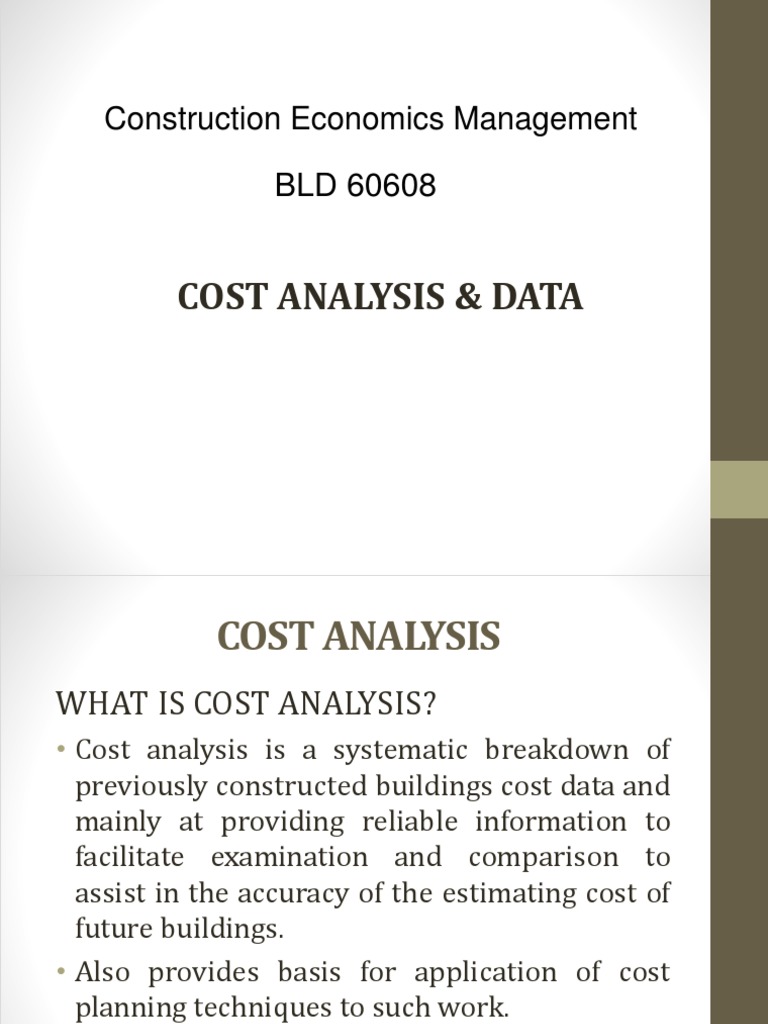 Part 1 - Cost Analysis and Cost Data | PDF | Cost–Benefit Analysis | Prices