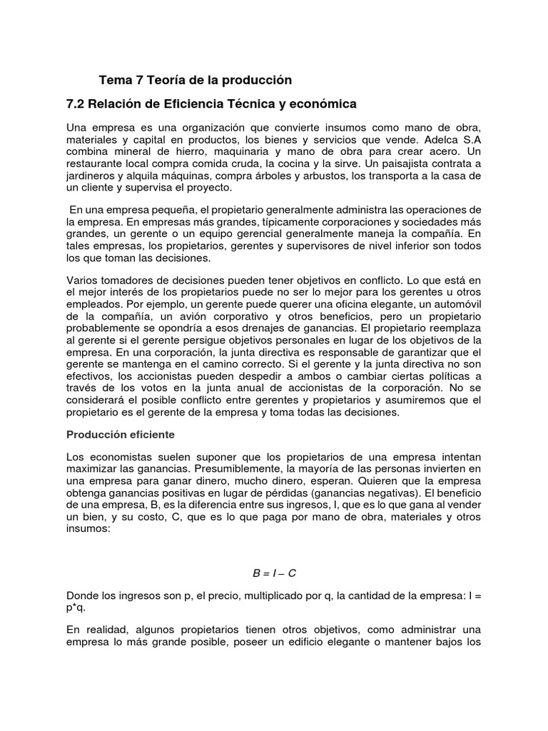 Tema 7,8,9 MicroB | PDF | Función de producción | Costo