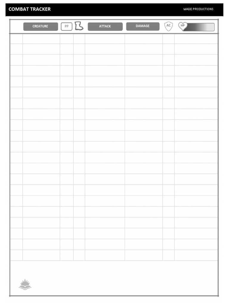 Combat Tracker: Creature Attack Damage | PDF