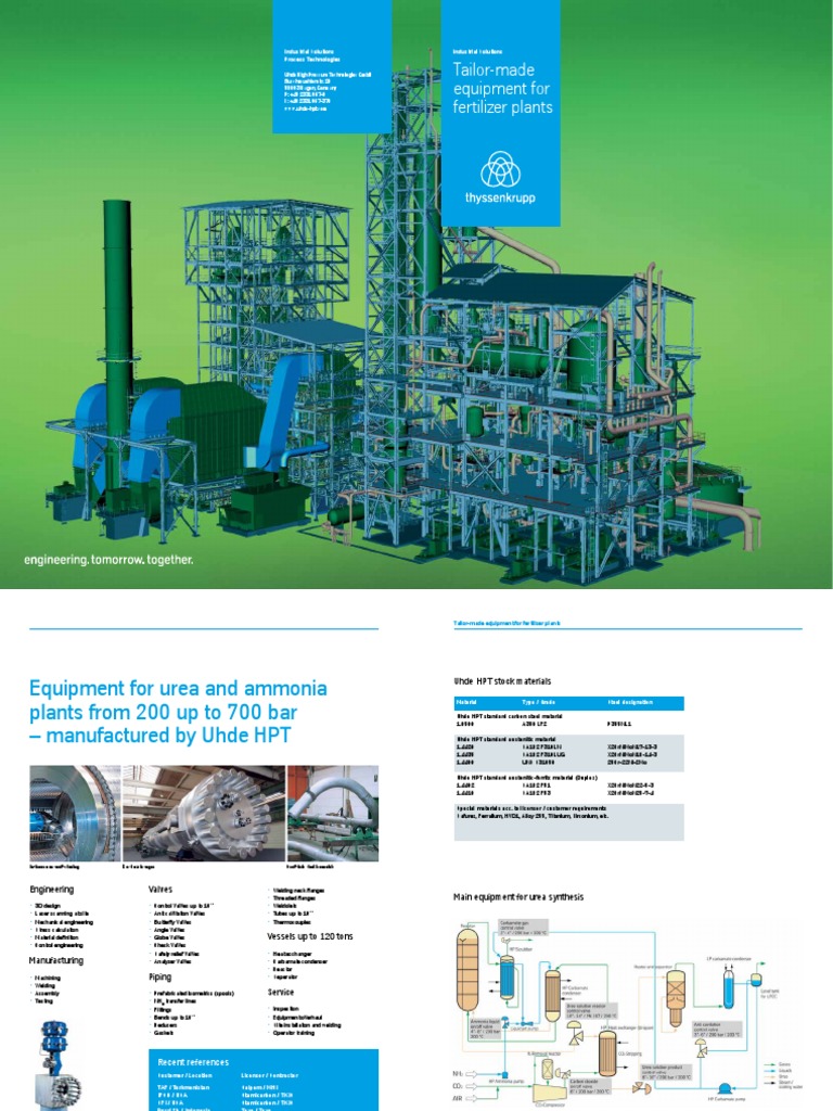 Uhde Urea Flyer Fertilizer Plants | PDF | Valve | Urea