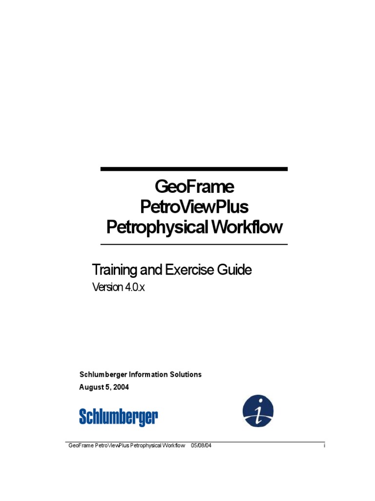 (GEOLOGY COMPUTER) GeoFrame 4.0 PetroViewPlus Petrophysical Workflow ...