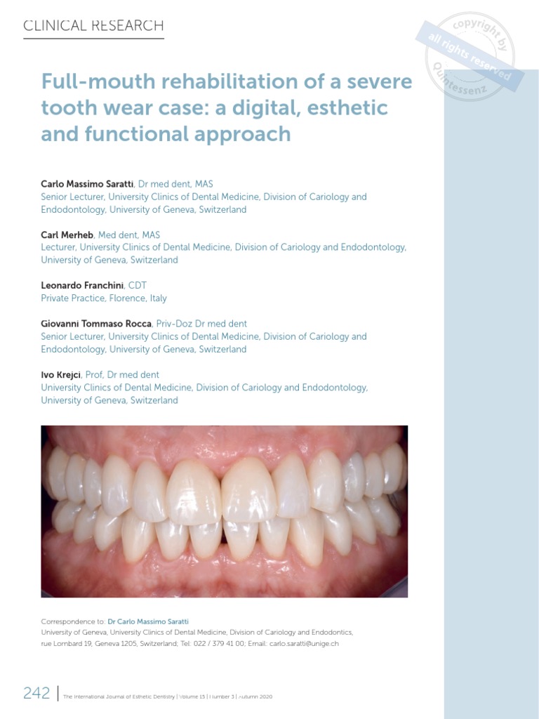 Full-Mouth Rehabilitation of A Severe Tooth Wear Case: A Digital ...