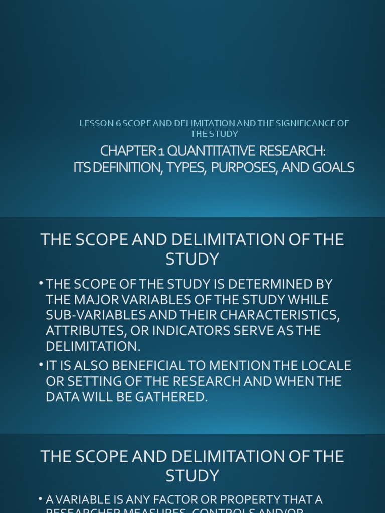 Chapter 1 Quantitative Research Chapter 6 | PDF | Scope (Computer ...