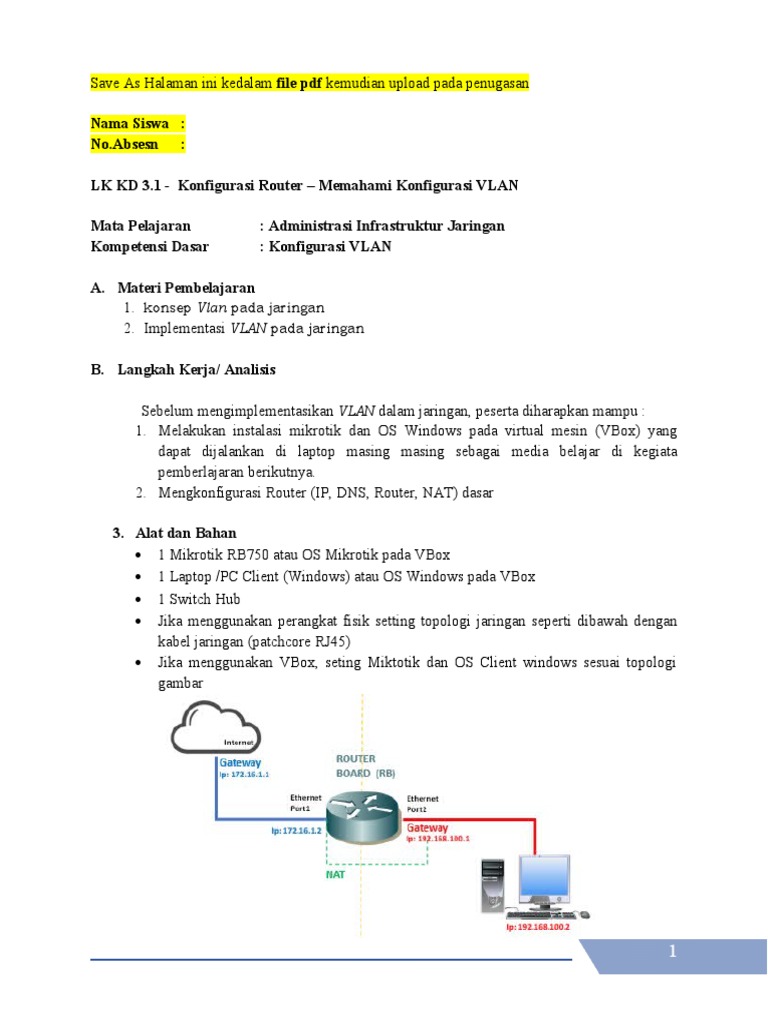LK XI-AIJ-KD3-1-Memahami VLAN Pada Jaringan | PDF