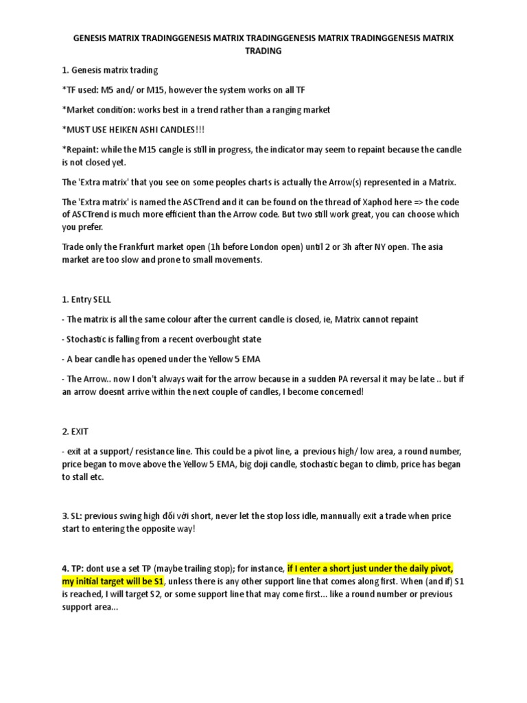 Genesis Matrix Trading | PDF