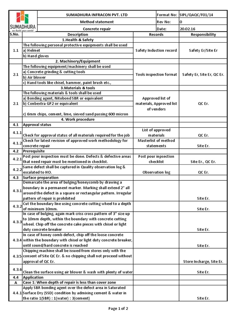 Concrete Repair | PDF | Concrete | Mortar (Masonry)