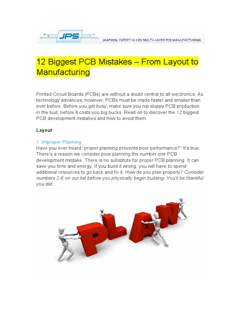 12 Biggest PCB Mistakes - From Layout To Manufacturing | PDF | Printed ...