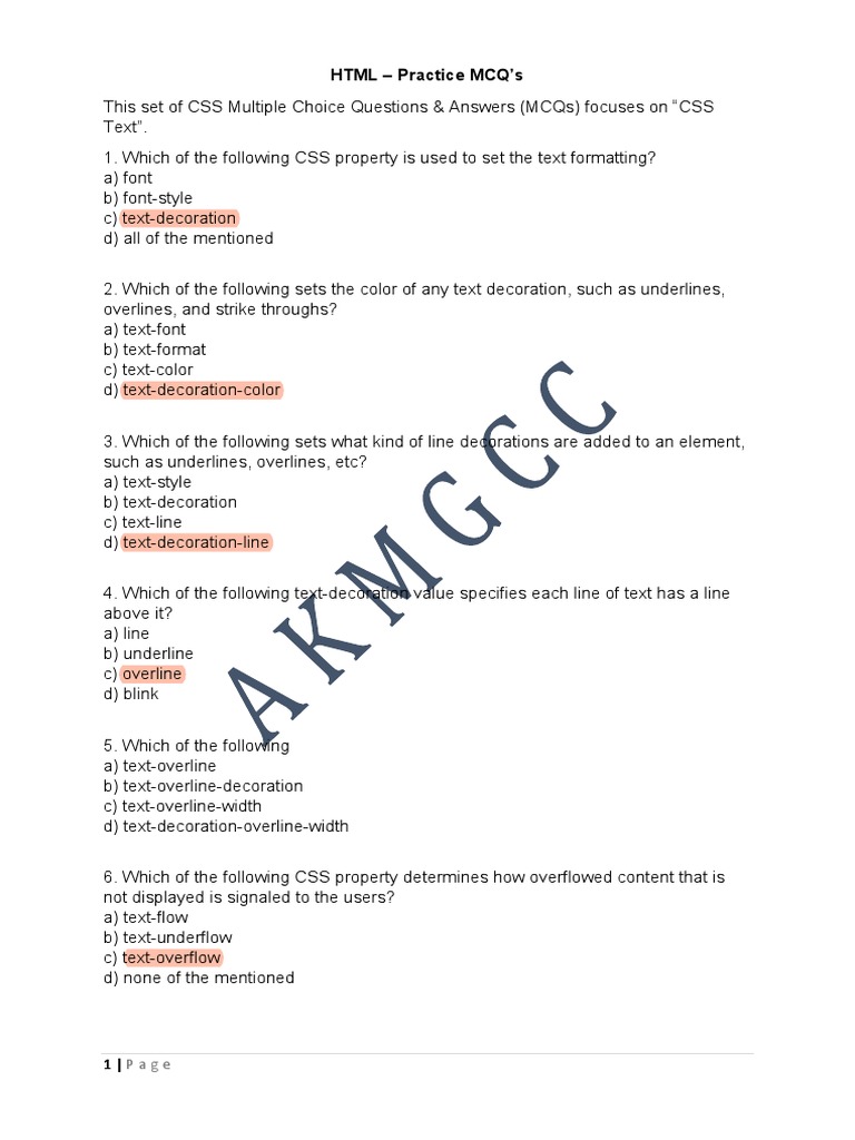 HTML MCQ 2 July 2021 | PDF | Html Element | Software Development