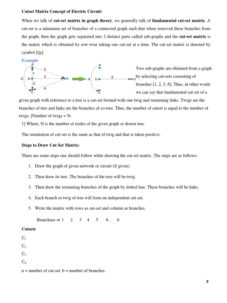 Cutset Matrix Concept of Electric Circuit | PDF | Matrix (Mathematics ...