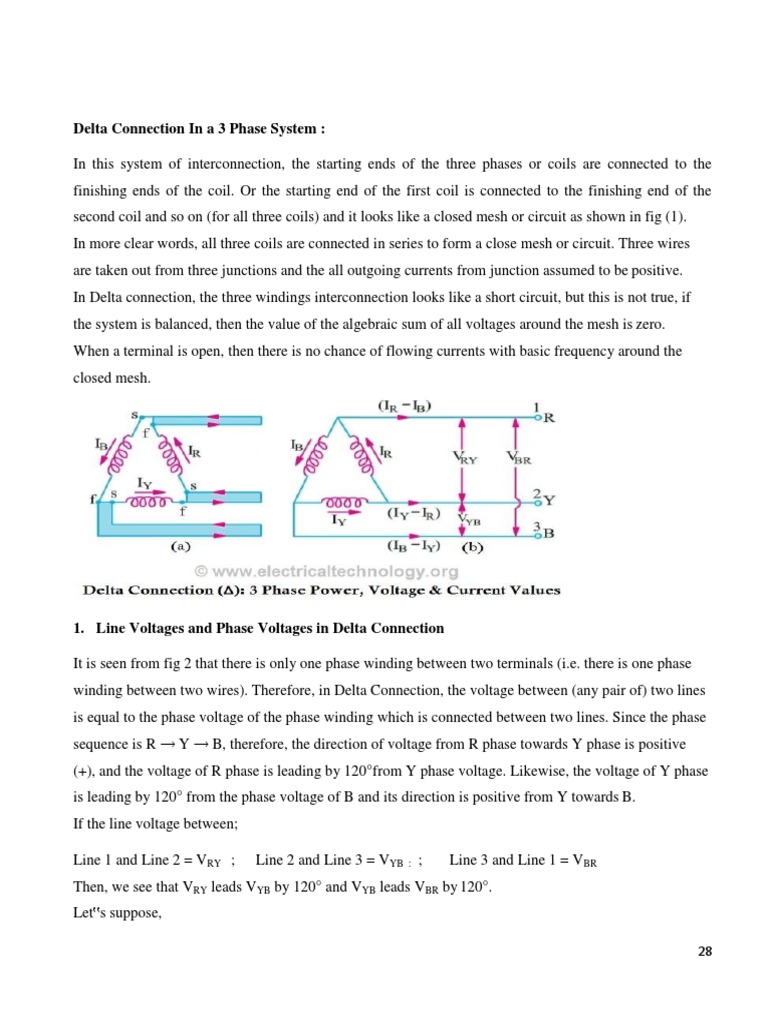 Delta Connection in A 3 Phase System | PDF | Inductor | Force