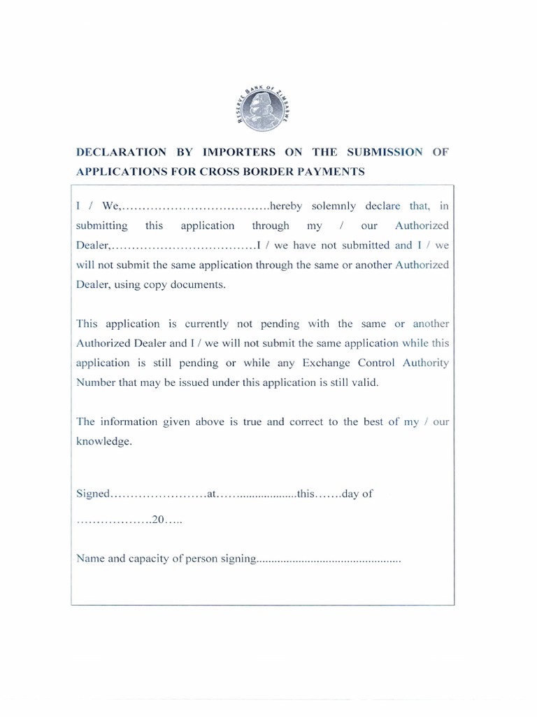 RBZ Declaration | PDF