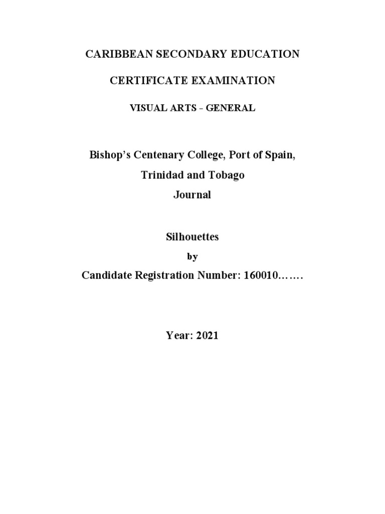 CSEC Visual Arts Reflective Journal | PDF | Design