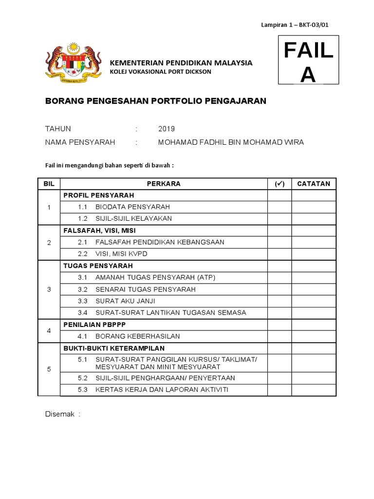 Check List Fail | PDF