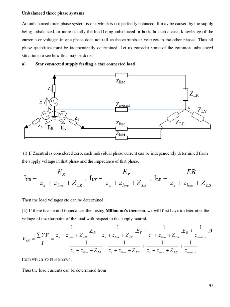 Determining Currents, Voltages, and Other Quantities in Unbalanced ...