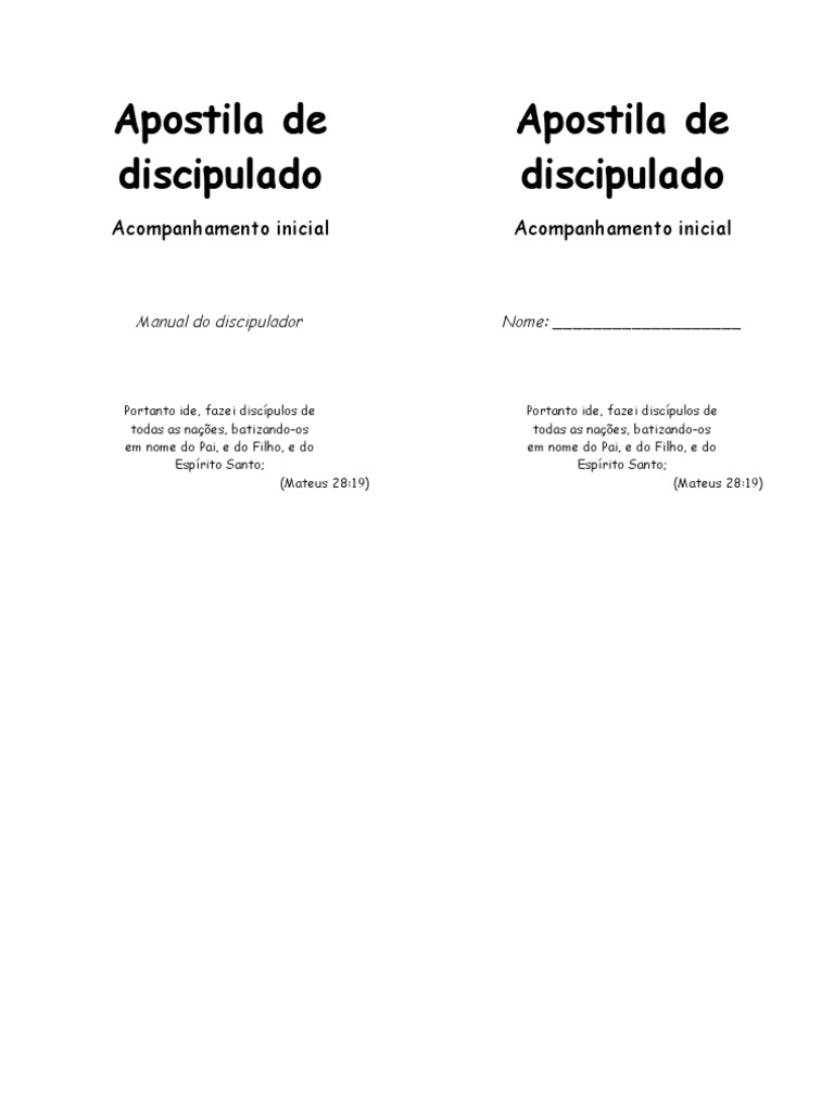 Apostila de Discipulado (Capa) | PDF