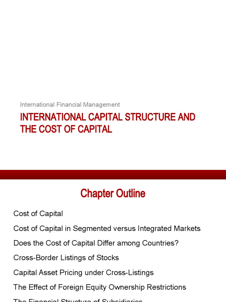International Capital Structure and Cost of Capital | PDF | Cost Of ...
