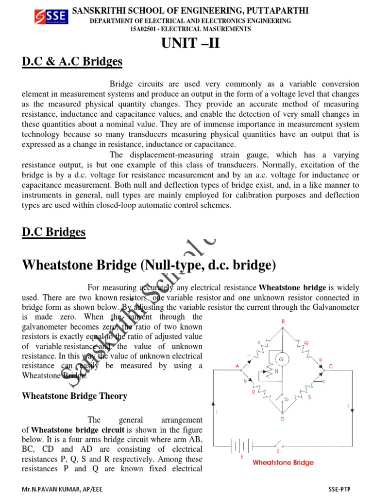 DC Bridges | PDF | Electrical Resistance And Conductance | Resistor