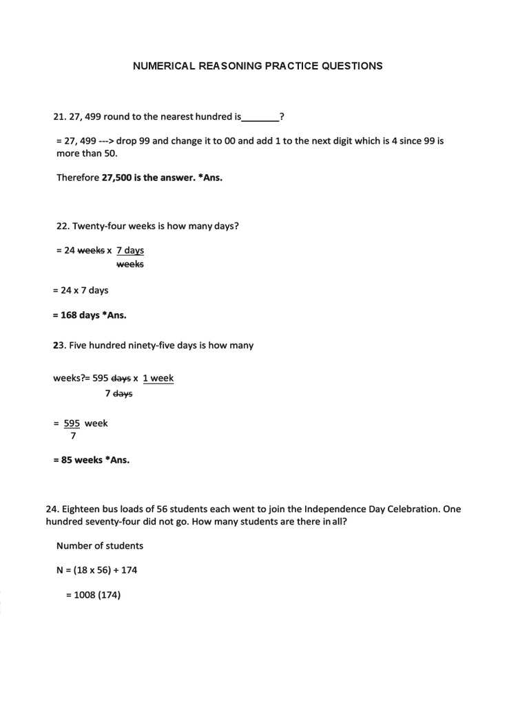 Numerical Reasoning Practice Questions | PDF