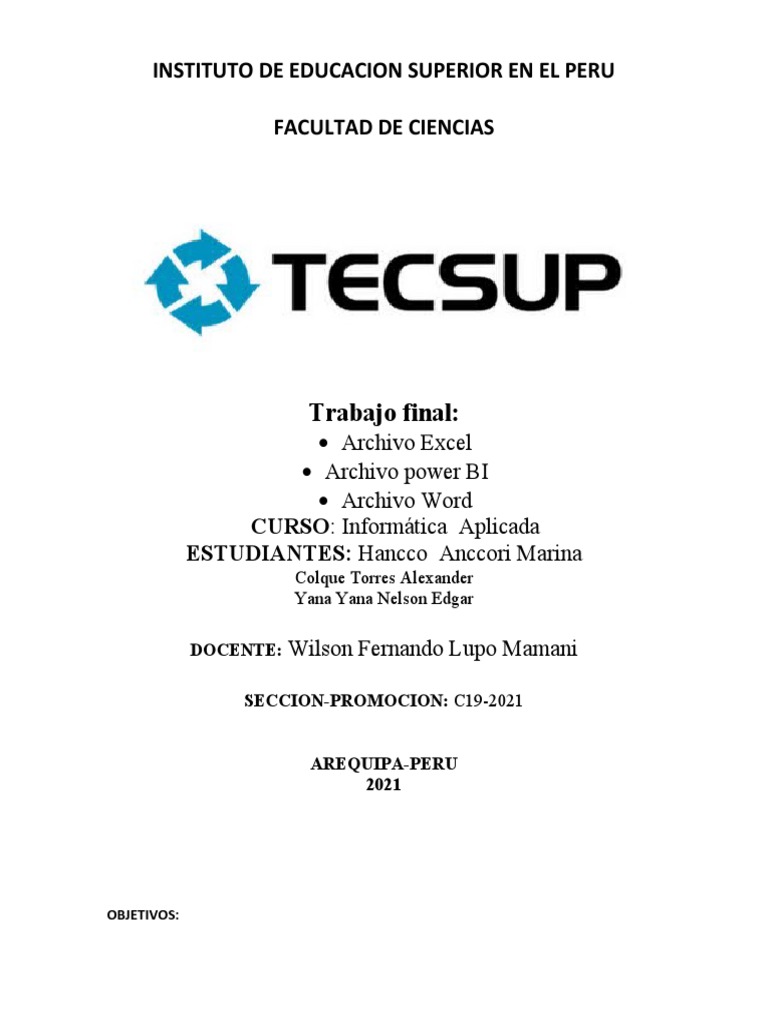 Tecsup Trabajo Final .Excel | PDF | Macro (informática) | Lenguaje de ...