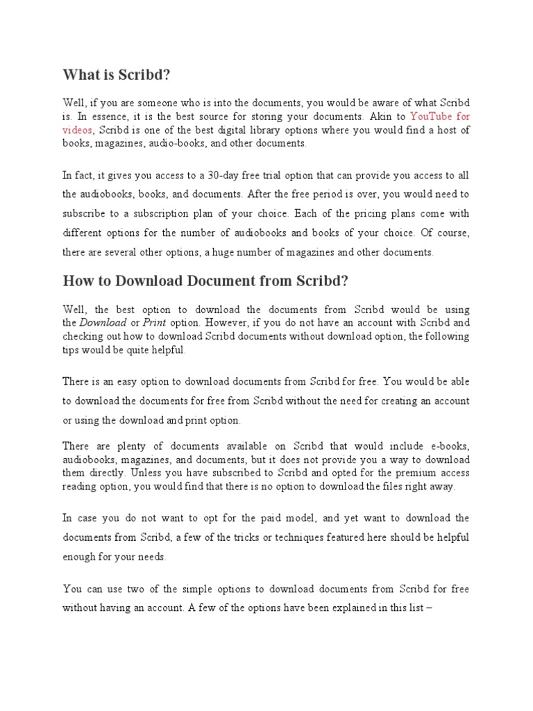 What Is Scribd?: Youtube For Videos | PDF | Scribd | Information Technology