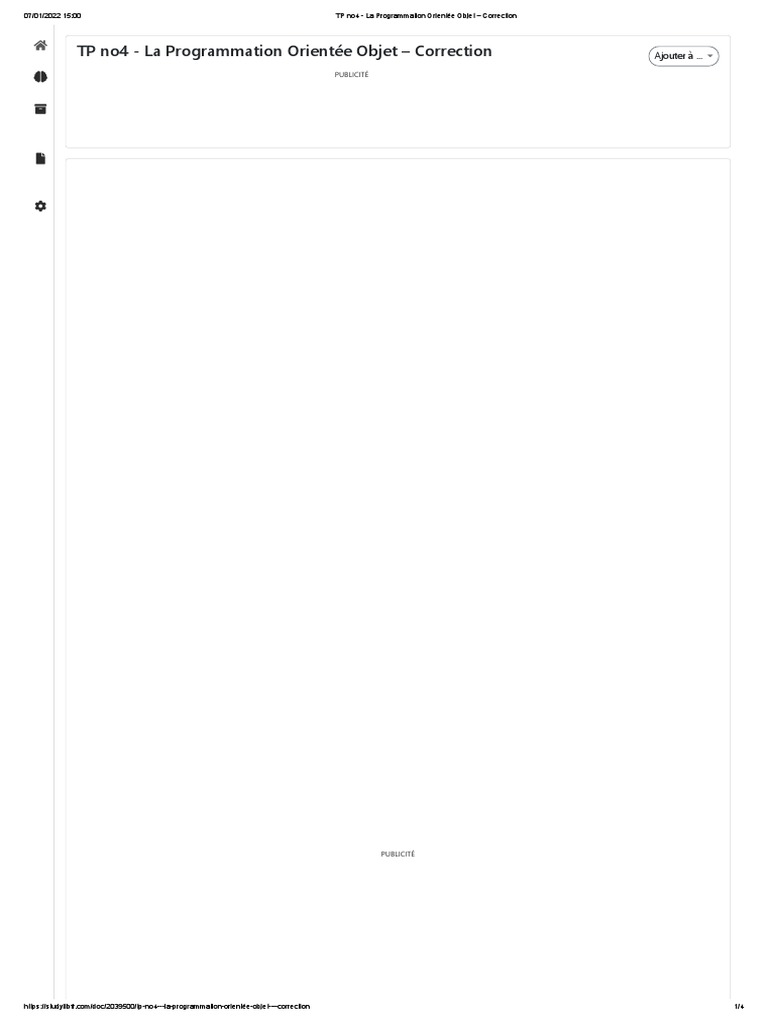 TP No4 - La Programmation Orientée Objet - Correction | PDF | Programmation informatique ...