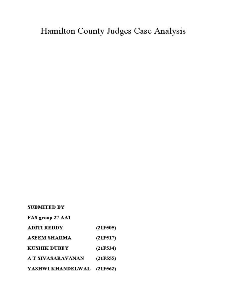 Hamilton County Judges Case Analysis | Download Free PDF | Judge ...