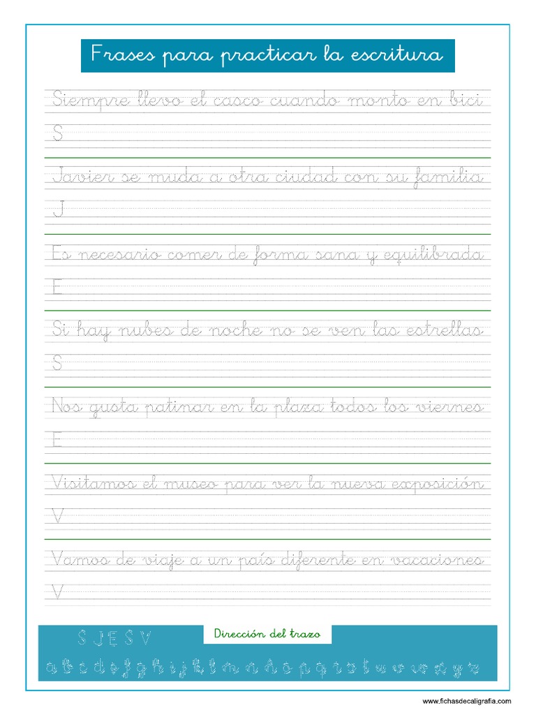 Caligrafia Frases Oraciones Mejorar Escritura Imprimir | PDF