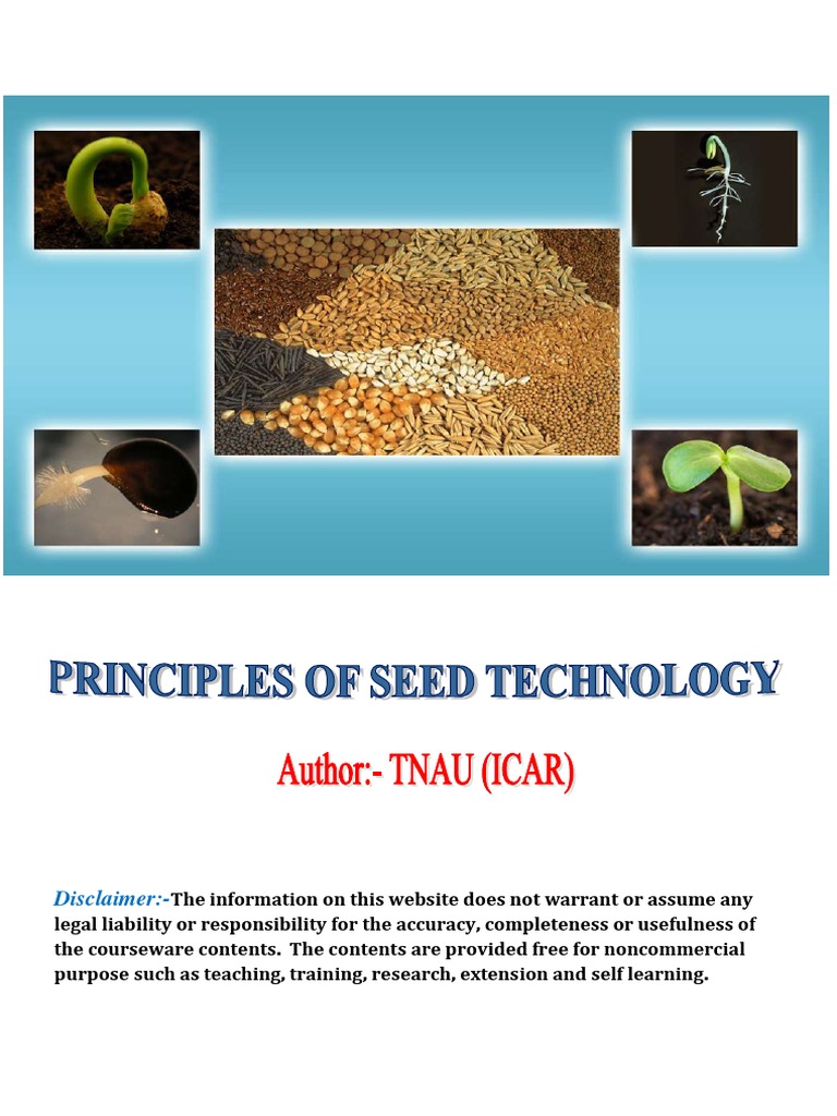 Principles of Seed Technology Overview | PDF | Agriculture | Food Security