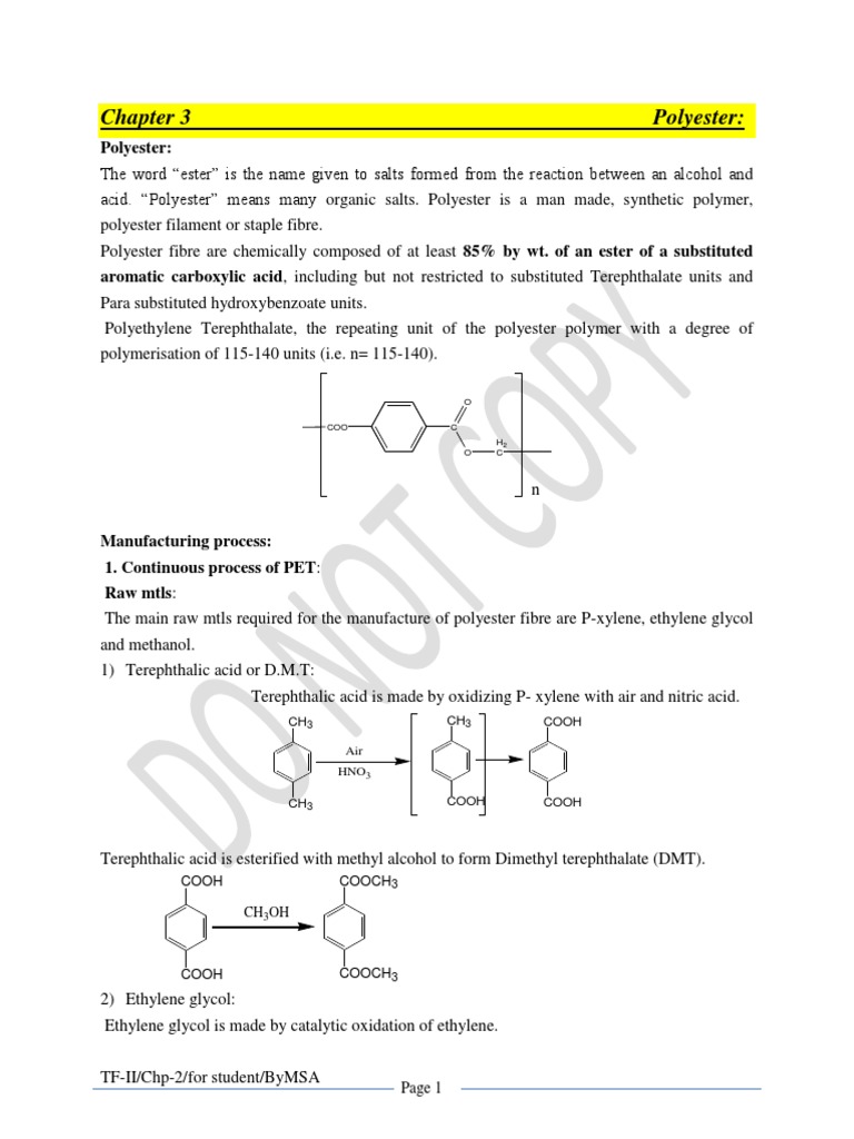 Chapter 3 Polyester | PDF | Polyester | Ester