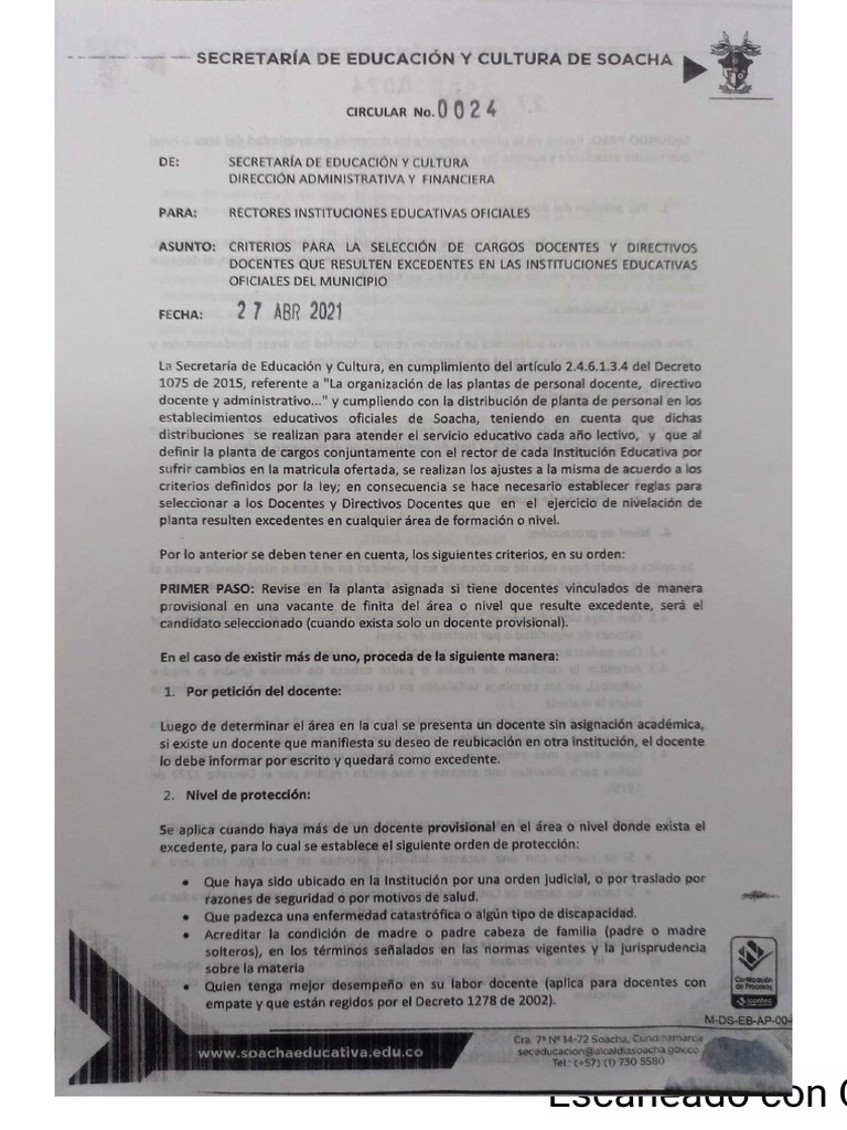 Circular 0024 Remplazo Circular 15 | PDF