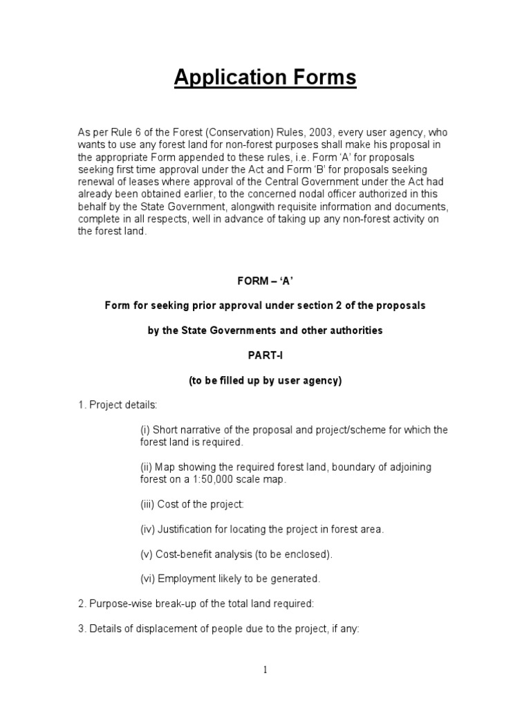 FCA Forms 2 | PDF | Forests