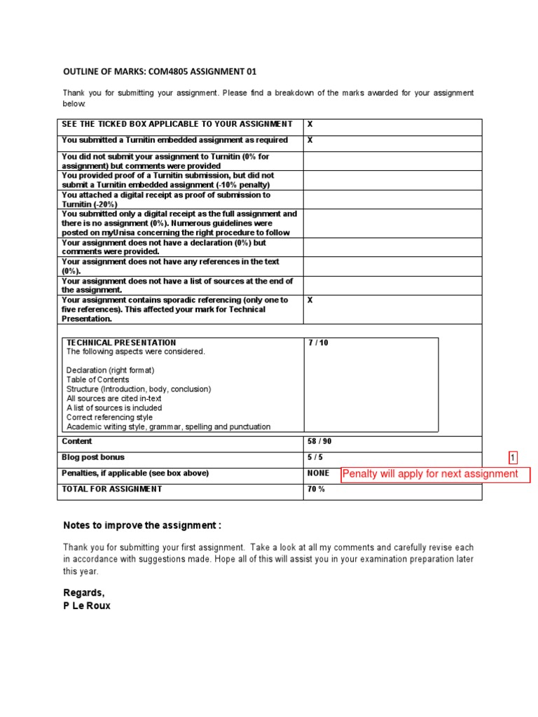 COM4805 Assignment 1 | PDF | Turnitin | Sentence (Linguistics)