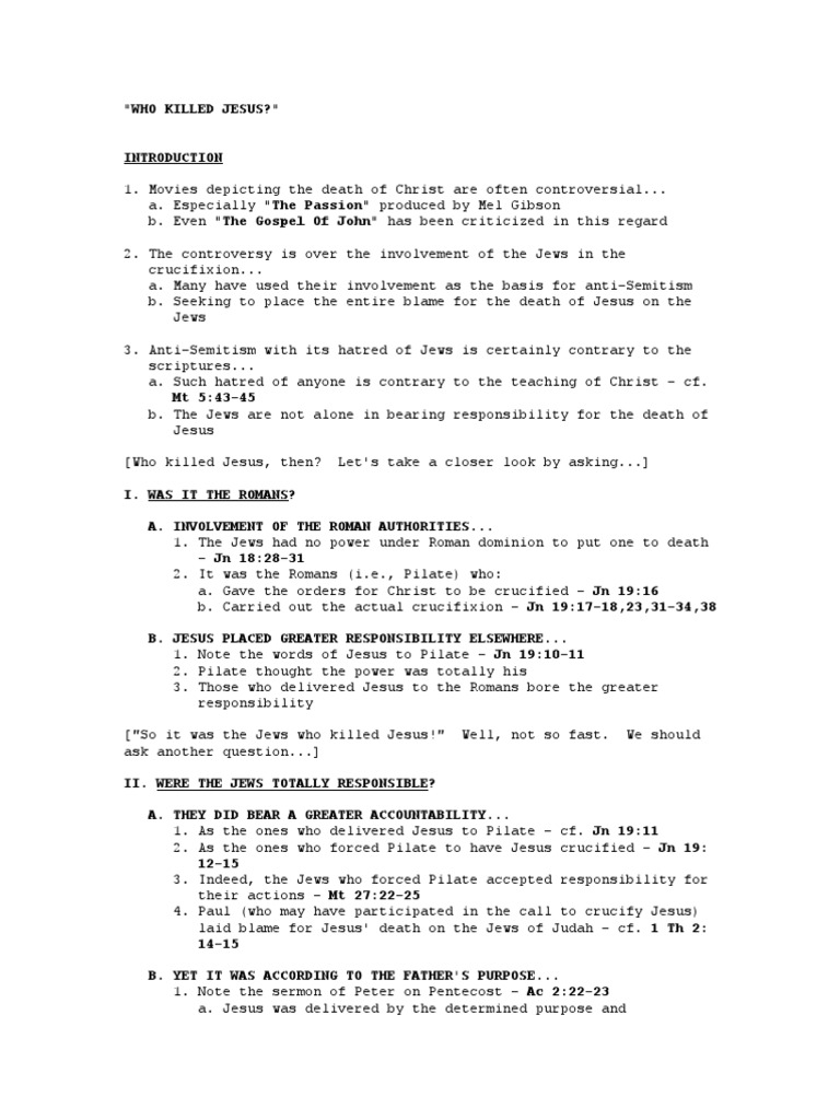 Who Killed Jesus | PDF | Jesus | Pontius Pilate