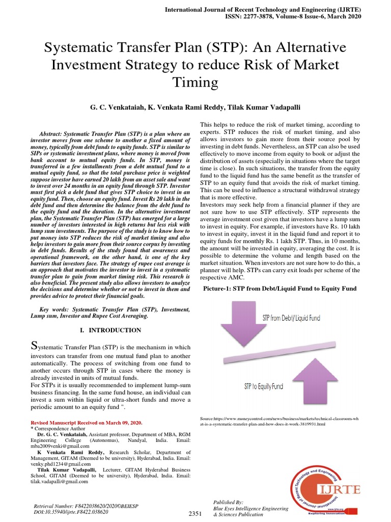 Systematic Transfer Plan (STP) : An Alternative Investment Strategy To ...
