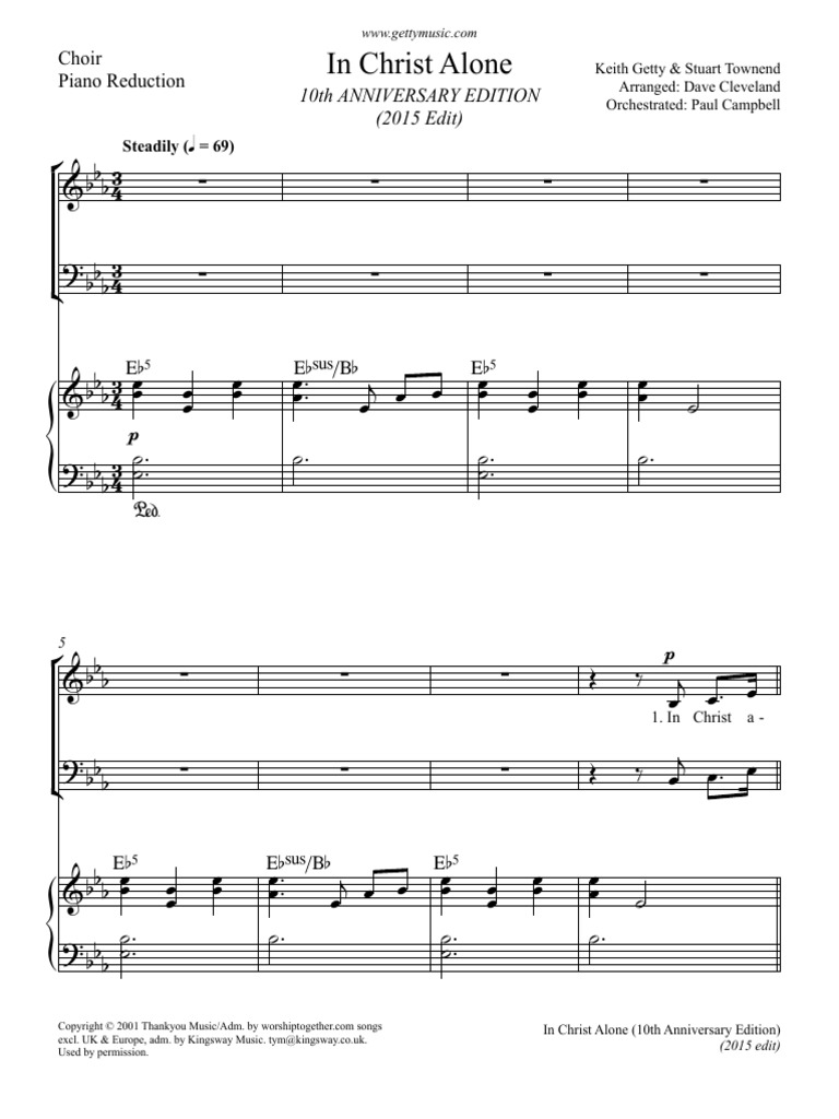 In Christ Alone Piano Vocal Score | PDF