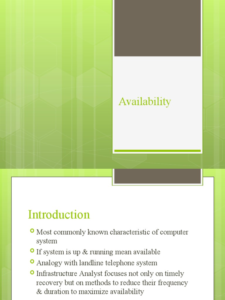 Availability | PDF | Computer Hardware | Databases