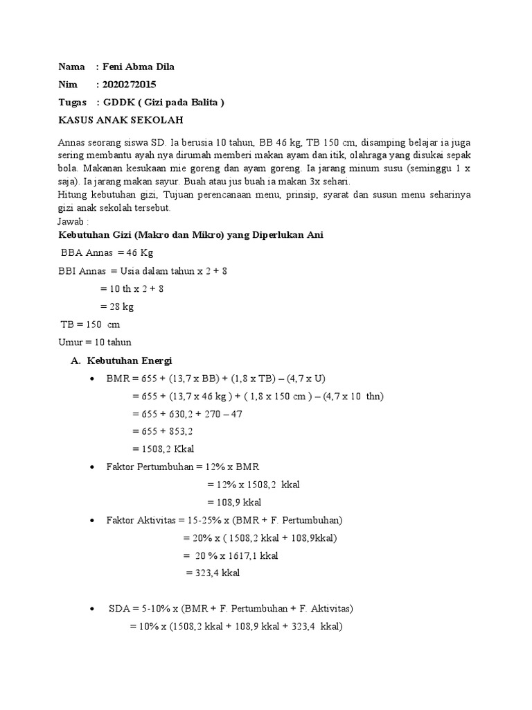 Tugas KASUS ANAK SEKOLAH. Feni | PDF