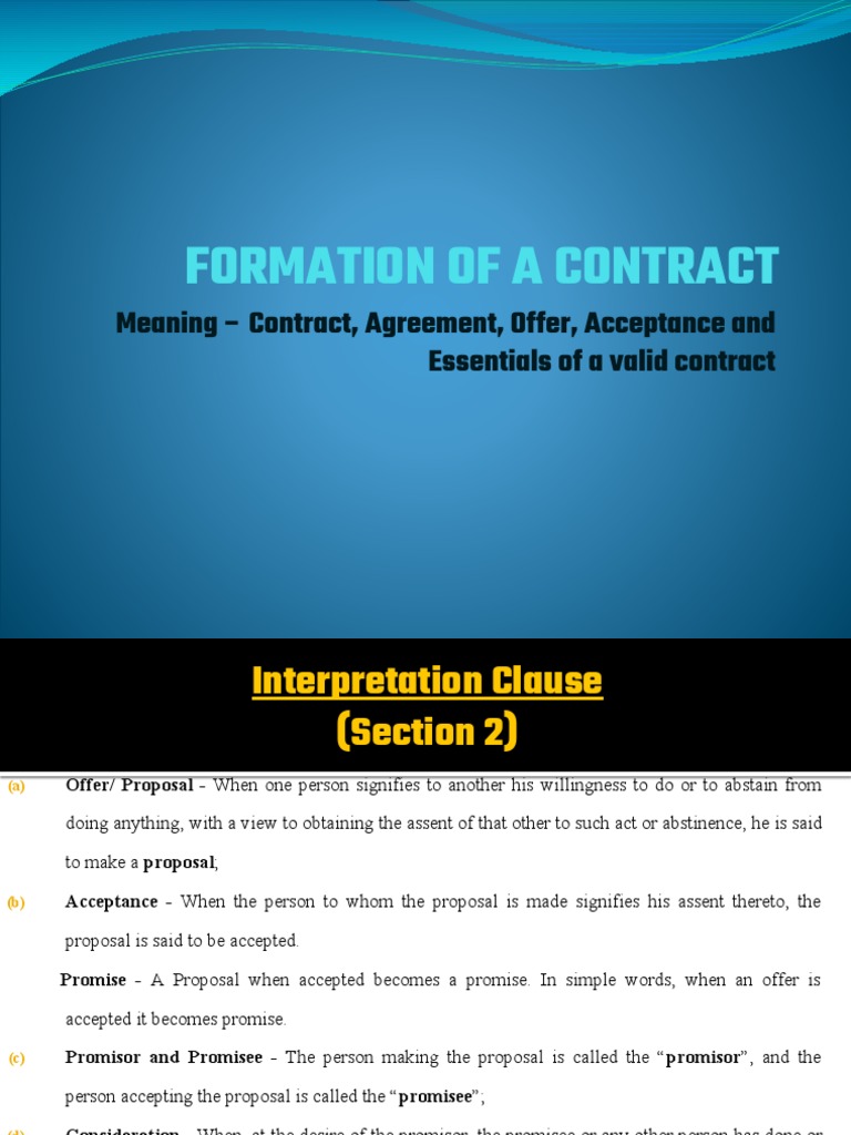 Formation of Valid Contract | PDF | Consideration | Common Law