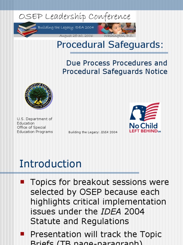 Due Process Procedures and Procedural Safeguards Notice | PDF ...