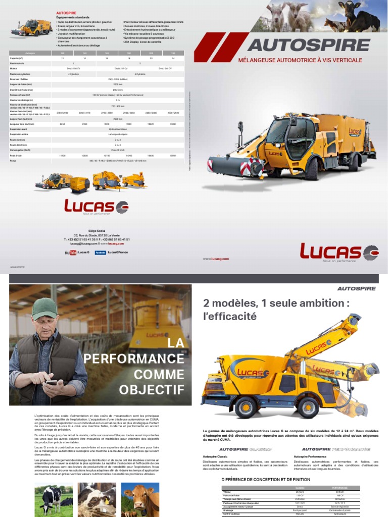 Mélangeuse Automotrice Autospire Lucas G | PDF | Palier (mécanique ...