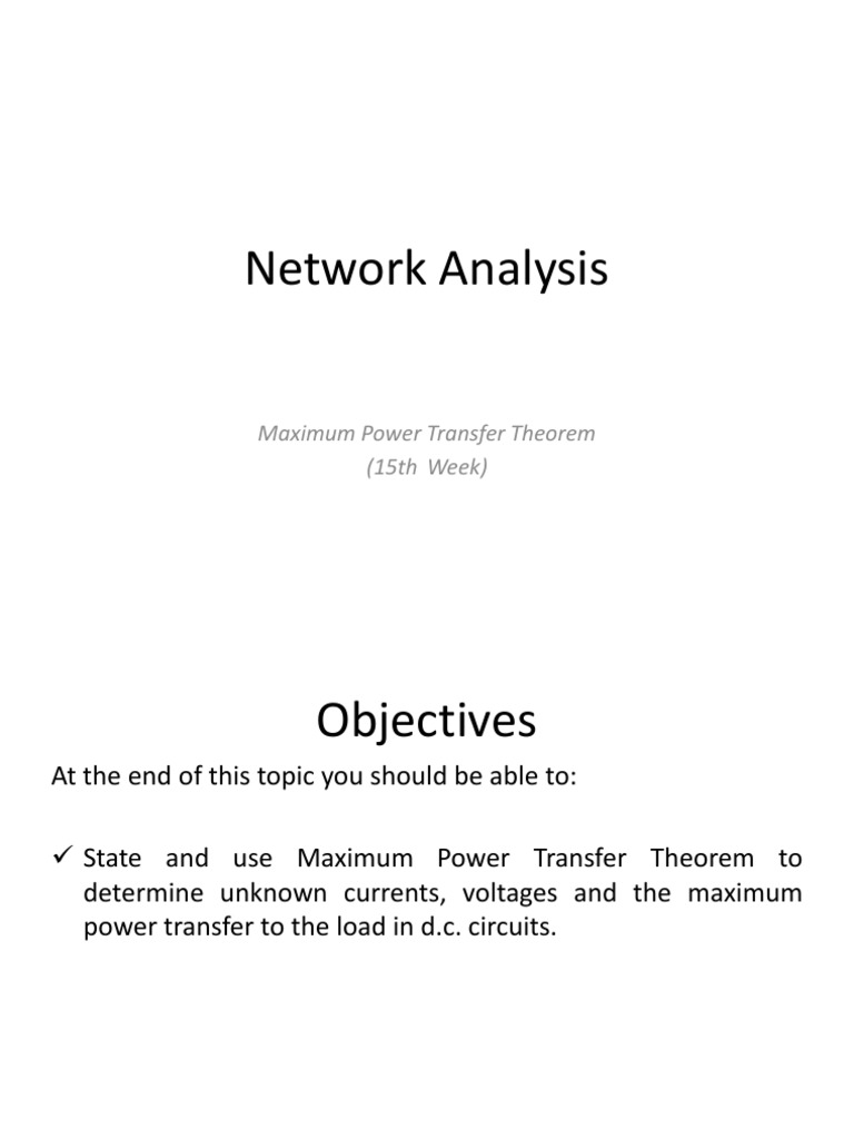 Maximum Power Transfer Theorem Explained | PDF | Electrical Network ...