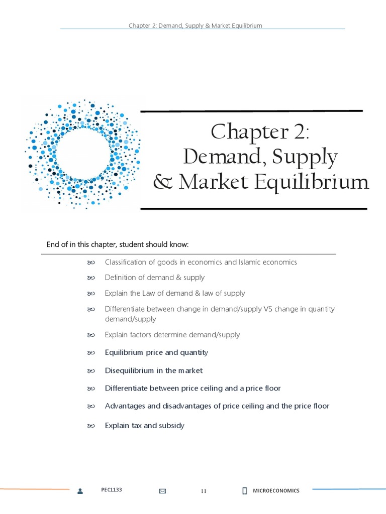 Chapter 2: Demand, Supply & Market Equilibrium | PDF | Supply (Economics) | Economic Equilibrium